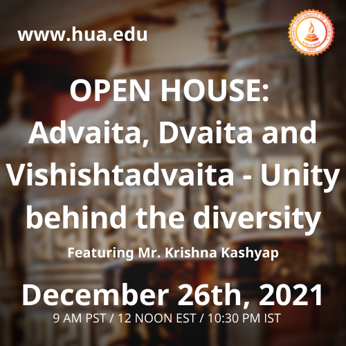 OPEN HOUSE: Advaita, Dvaita and Vishishtadvaita - Unity behind the ...